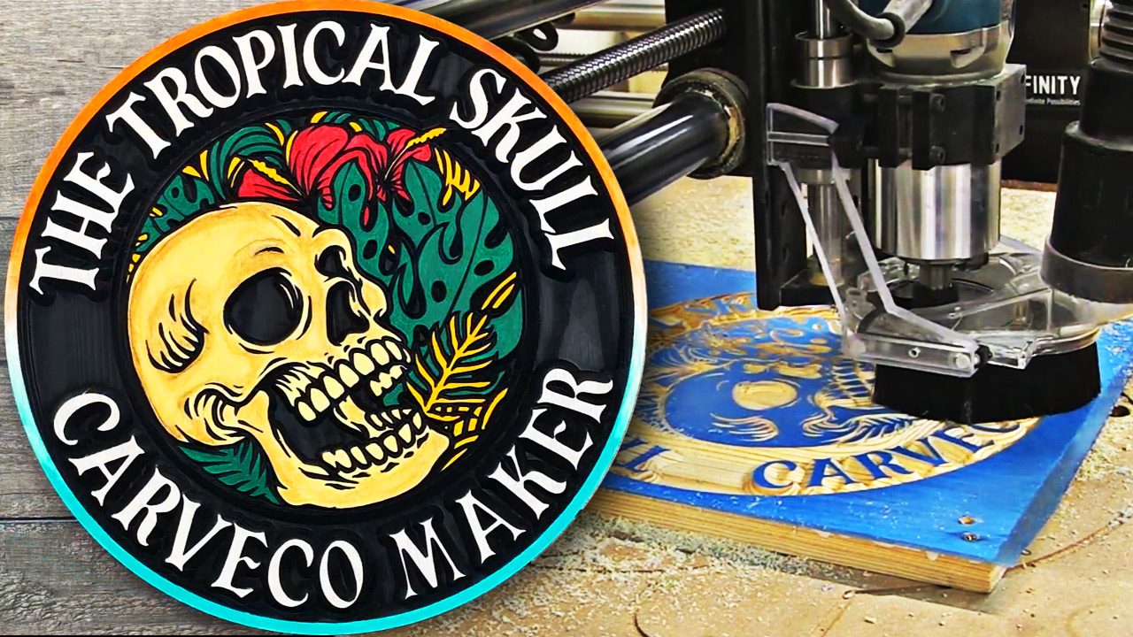 Tropical Skull V-Bit Carving : Carveco Training